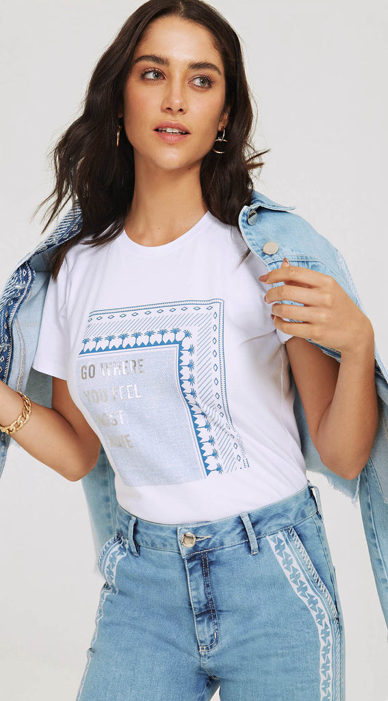 PRINTED ROUND NECK TOP