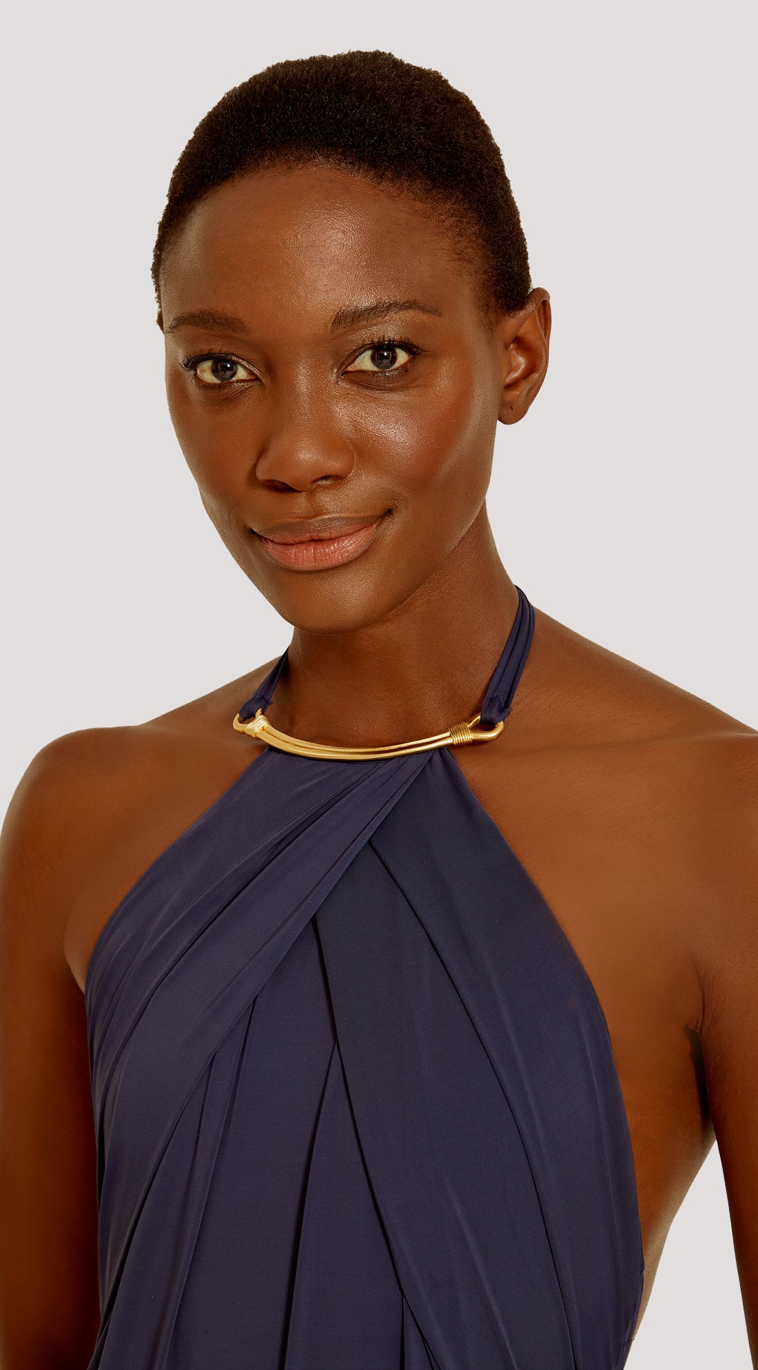 HIGH NECK PLEATED SWIMSUIT